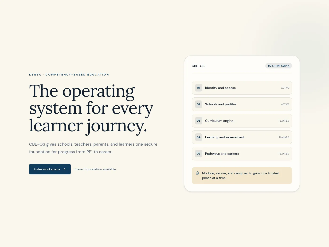 CBE-OS: Kenya Ed Platform