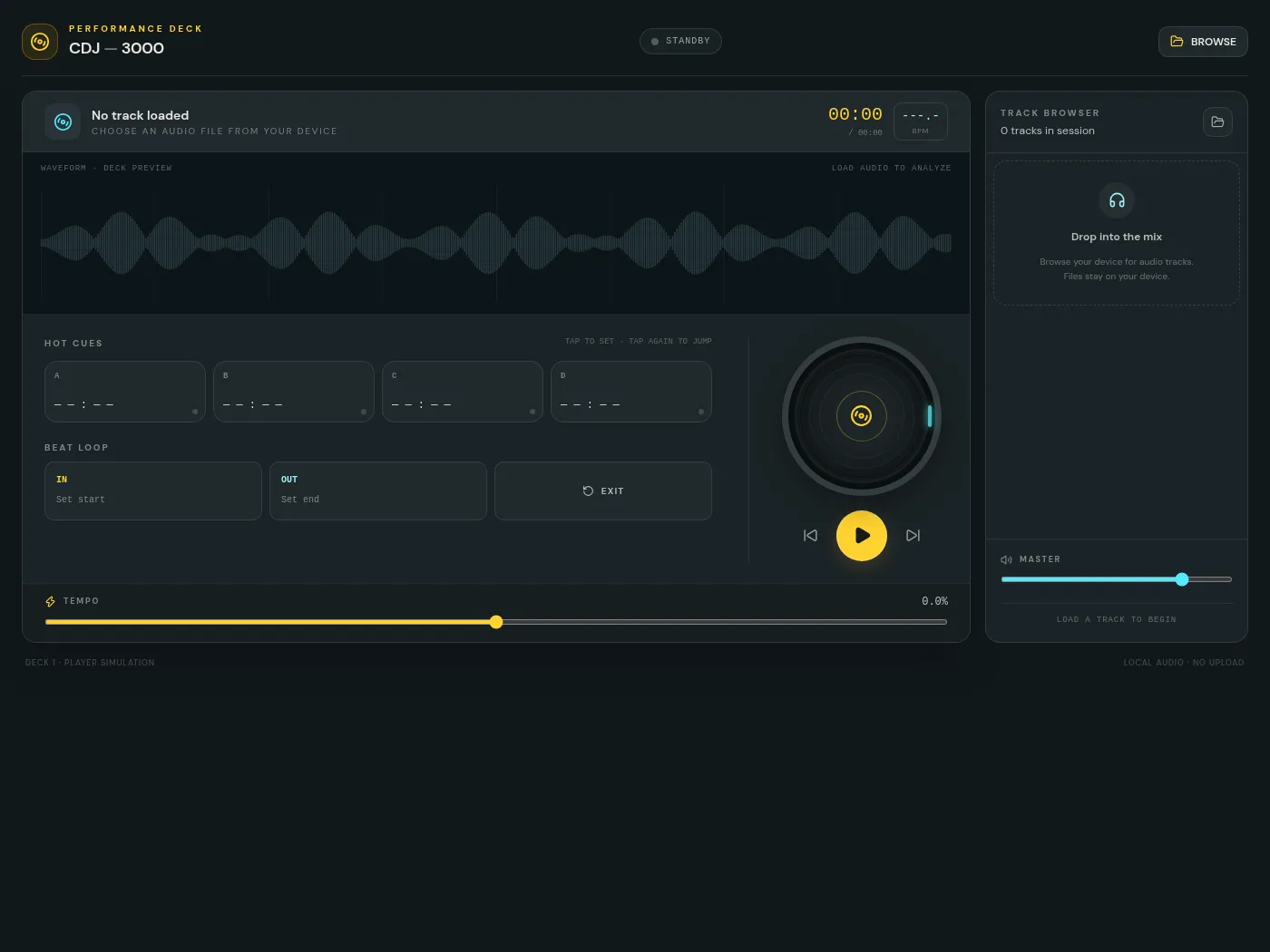 CDJ Deck Simulator