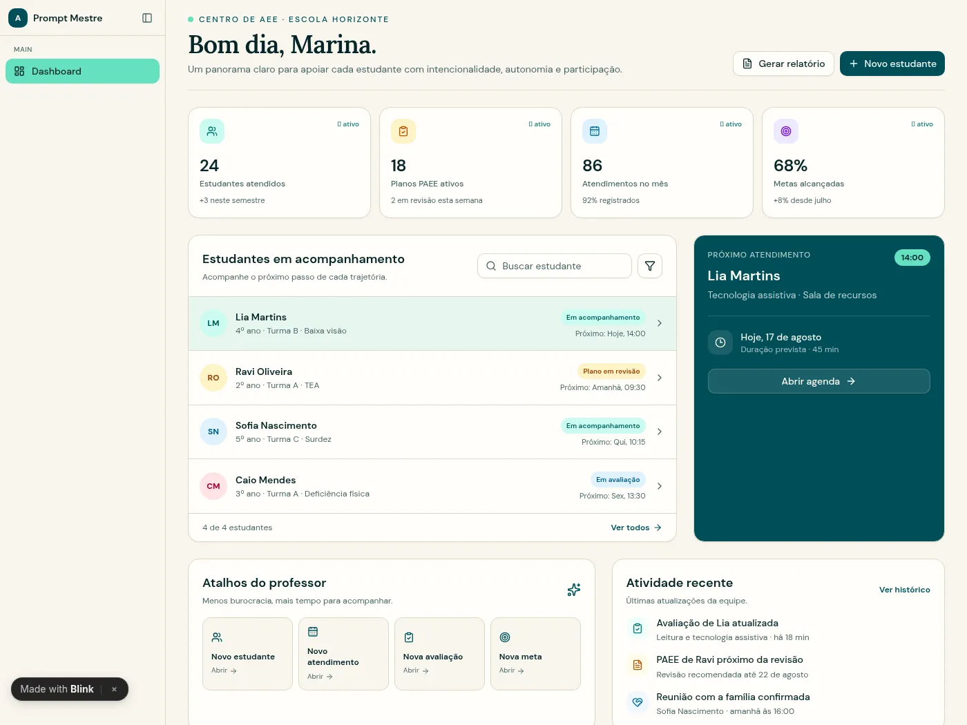 Prompt Mestre – AEE Manager