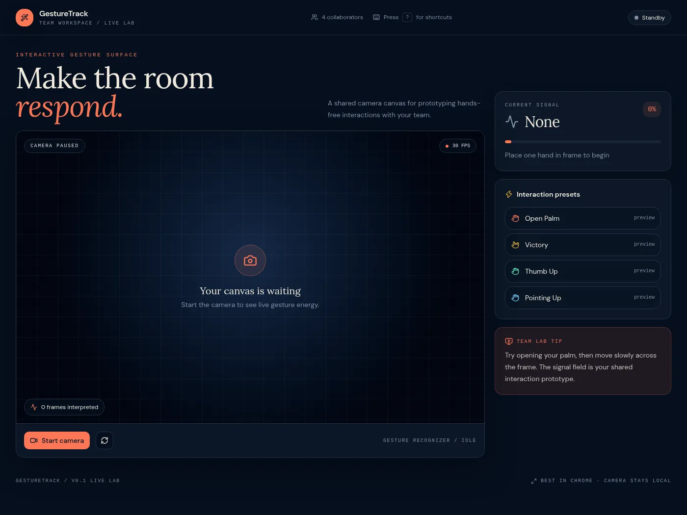 GestureTrack Web App