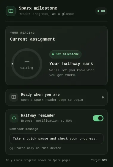Sparx Reader Milestone