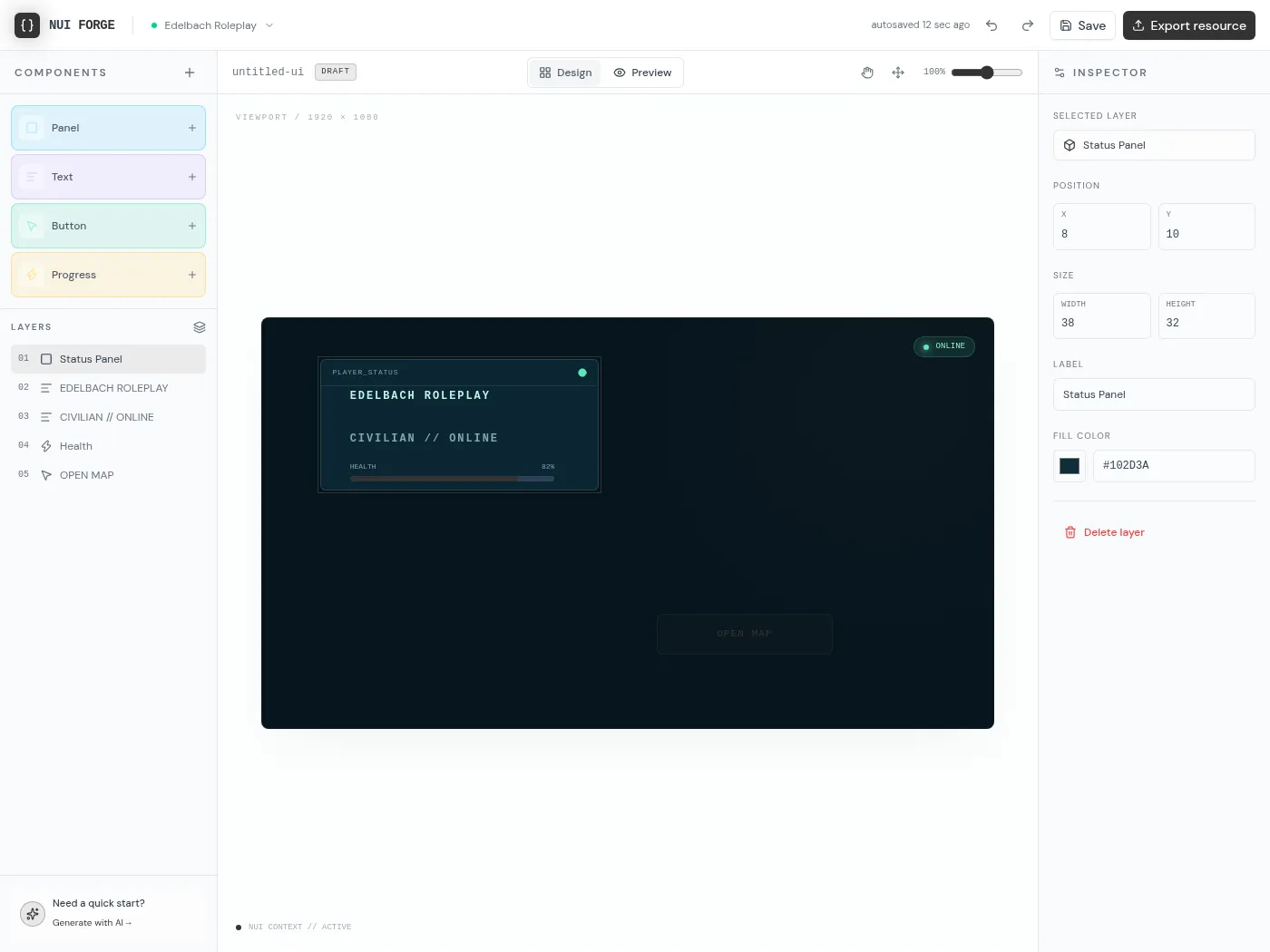 FiveM UI Builder