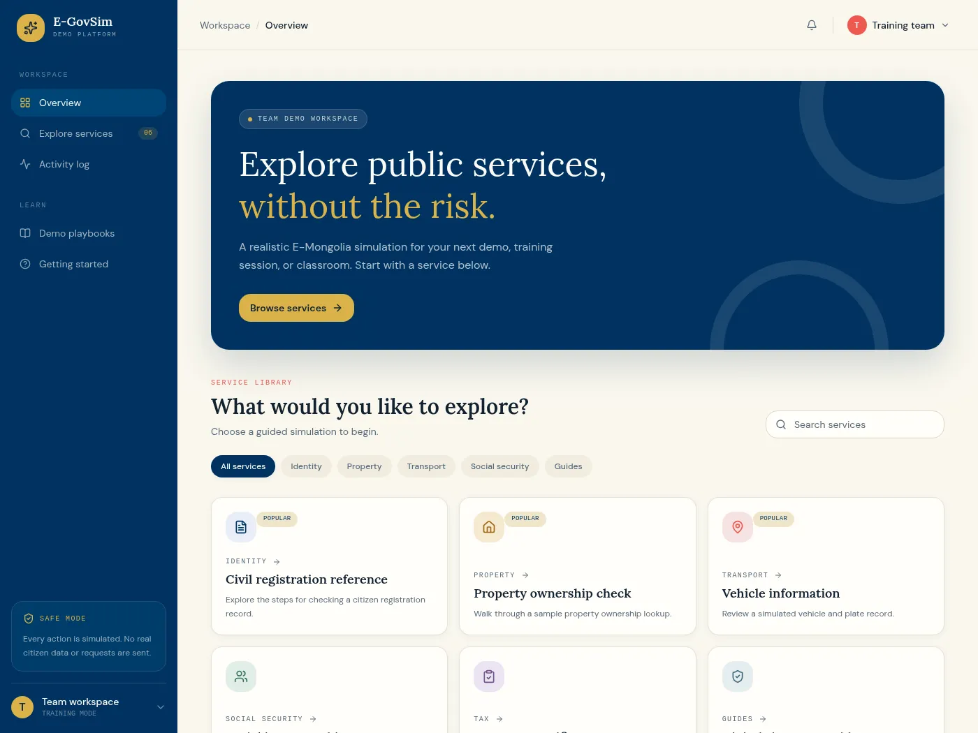 E-GovSim Demo Platform