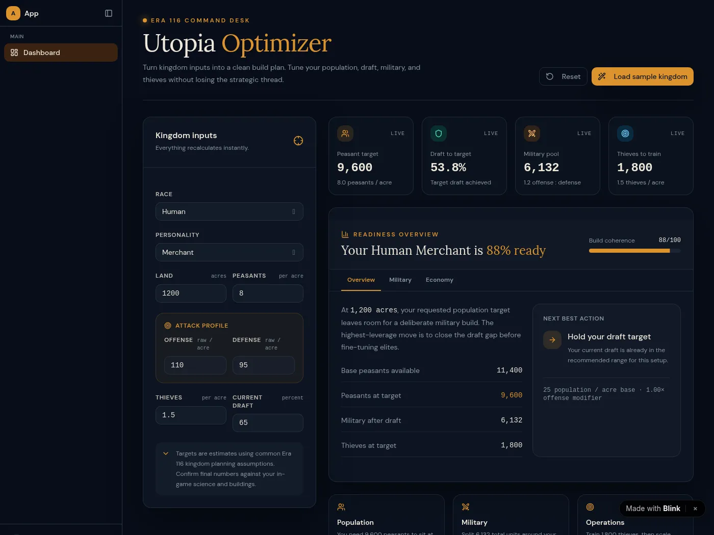 Utopia Game Optimizer