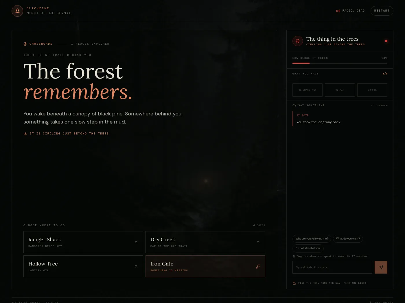 AI Forest Horror Game