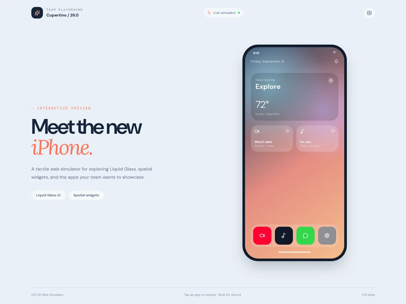 iOS 26 Web Simulator