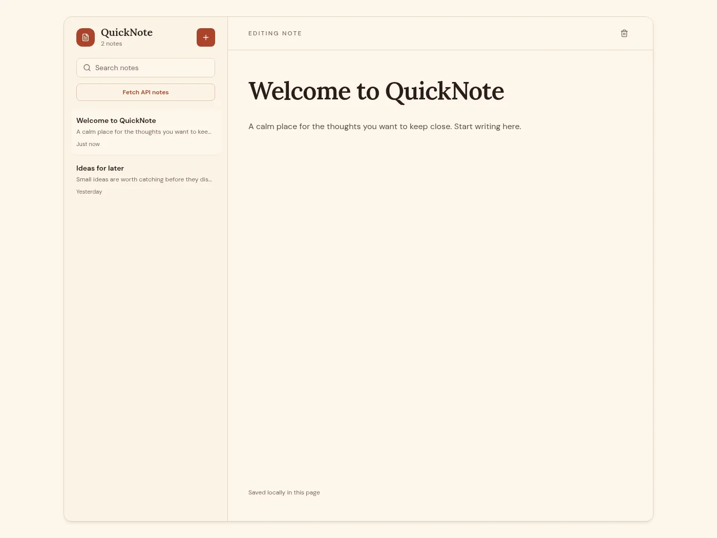 QuickNote One Pager