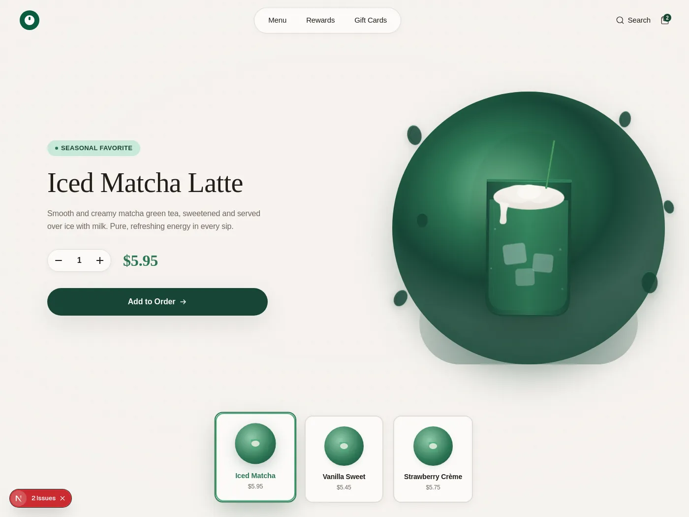 Starbucks Hero Landing