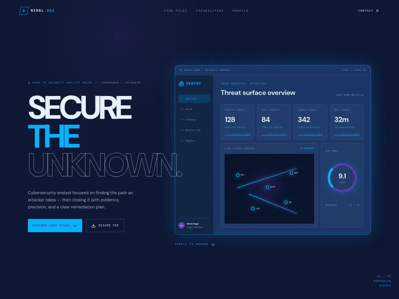 Cyber Analyst 3D Portfolio
