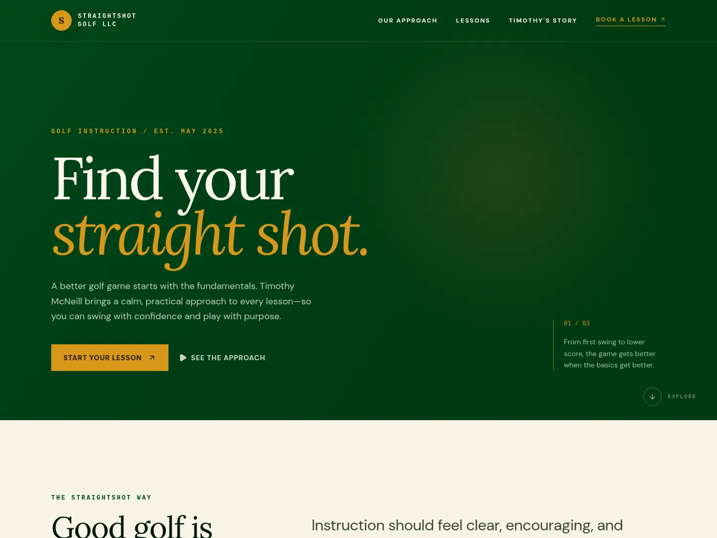 Straightshot Golf Website