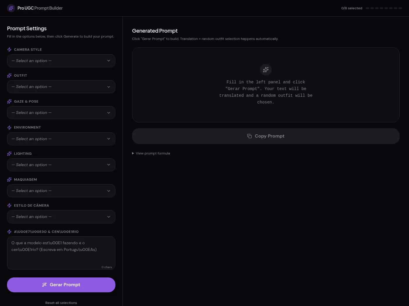 Pro UGC Prompt Builder