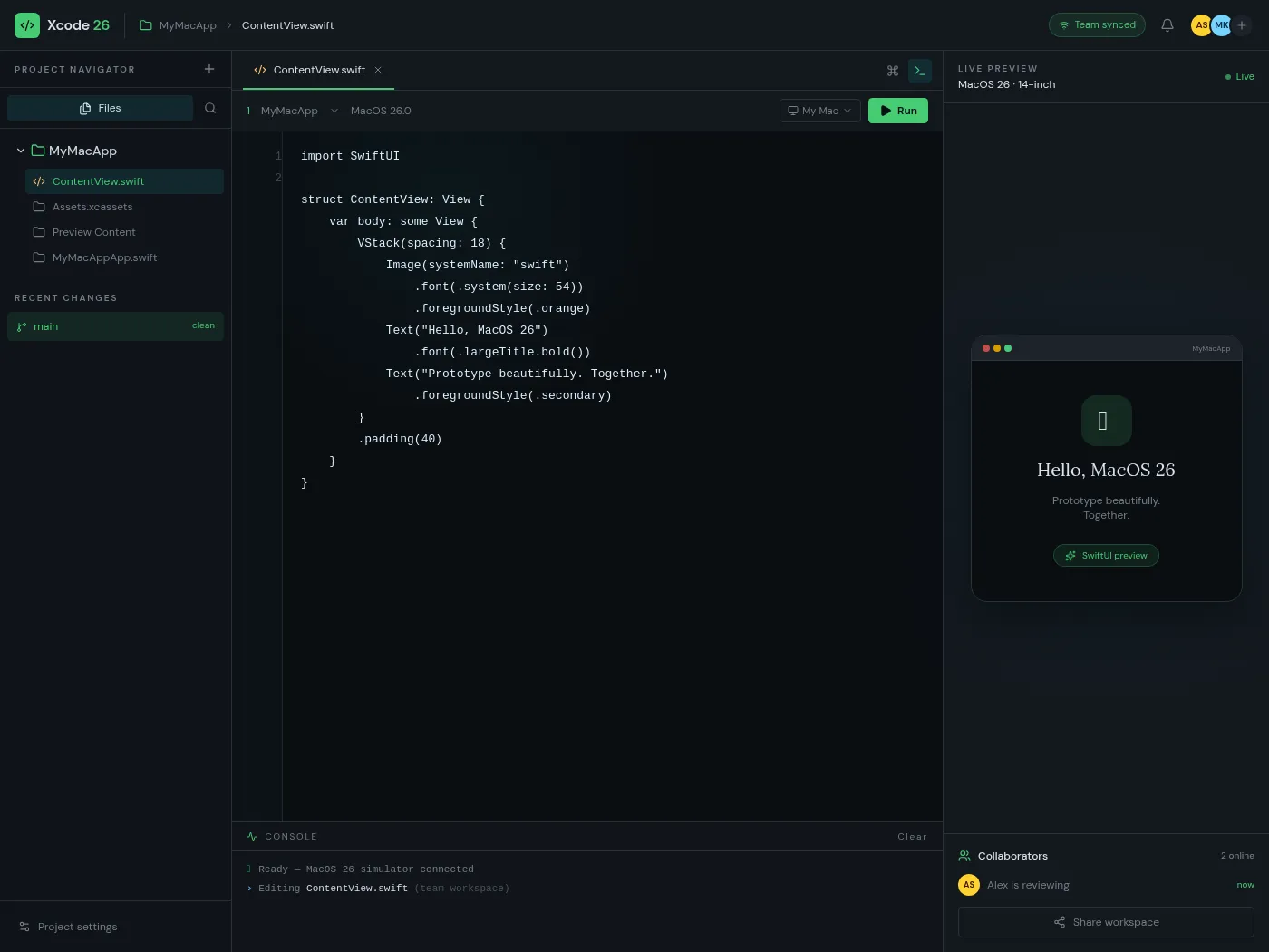 MacOS 26 Xcode Simulator