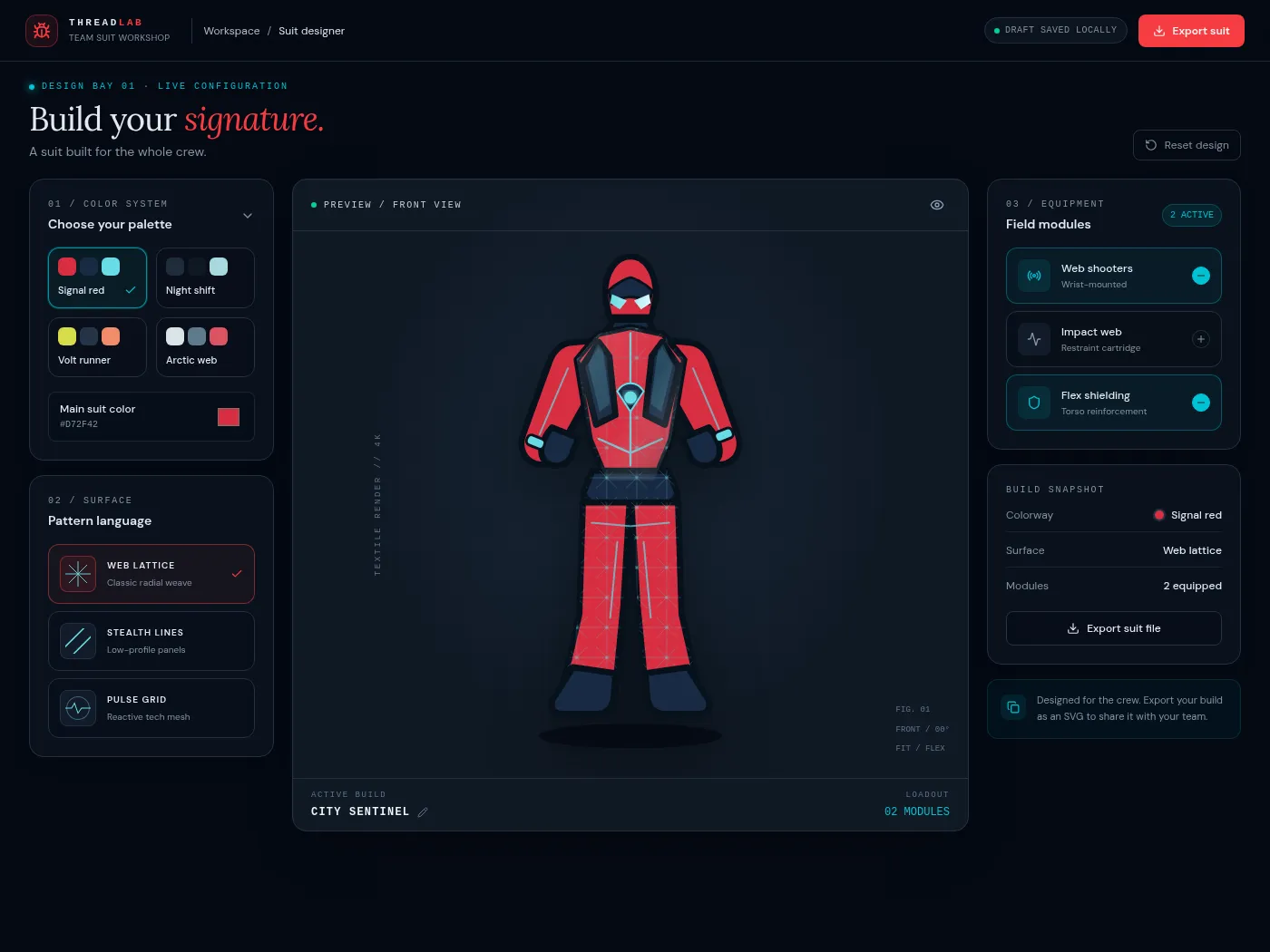 Spider-Suit Designer