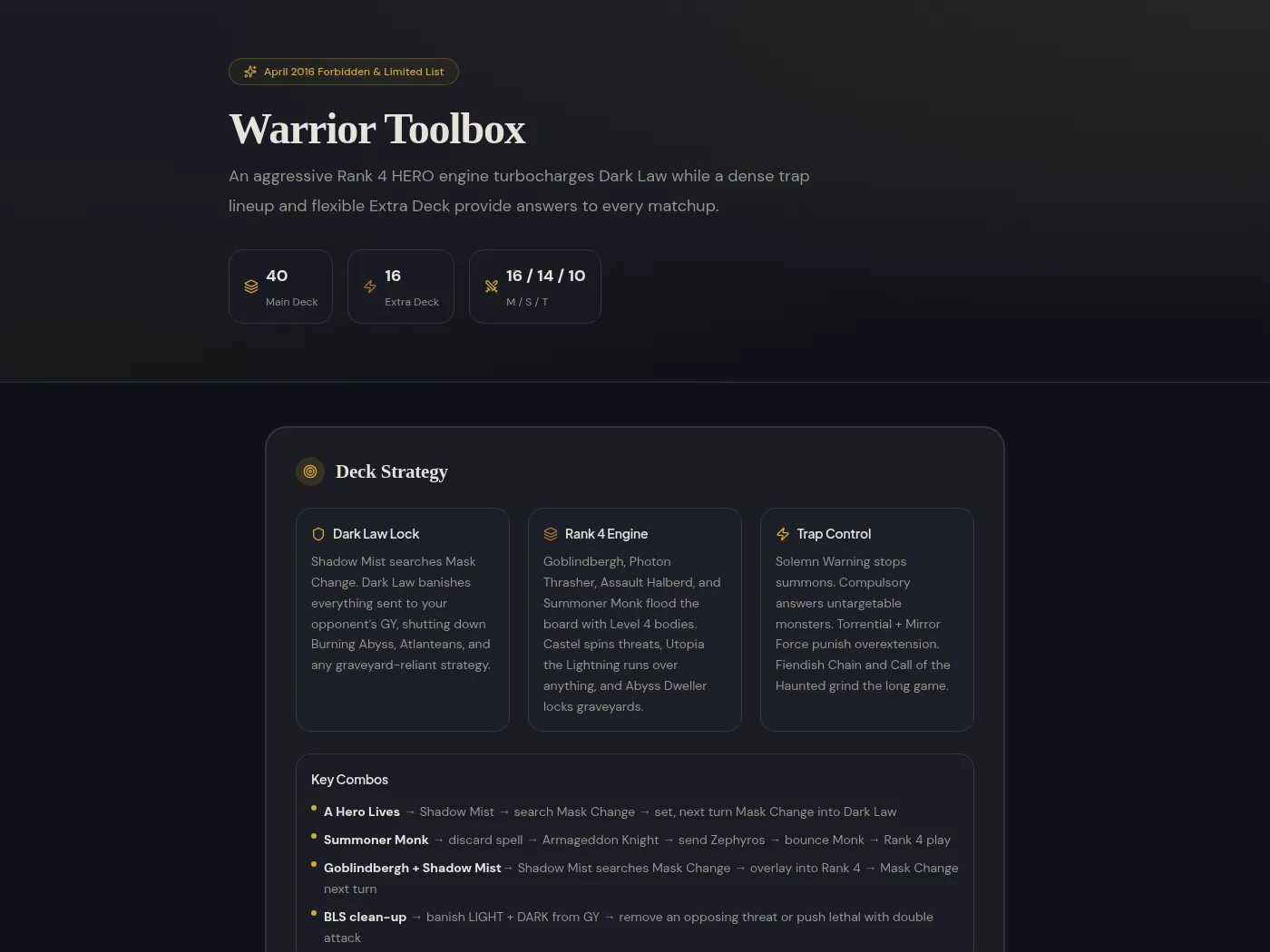 Warrior Toolbox Deck Builder
