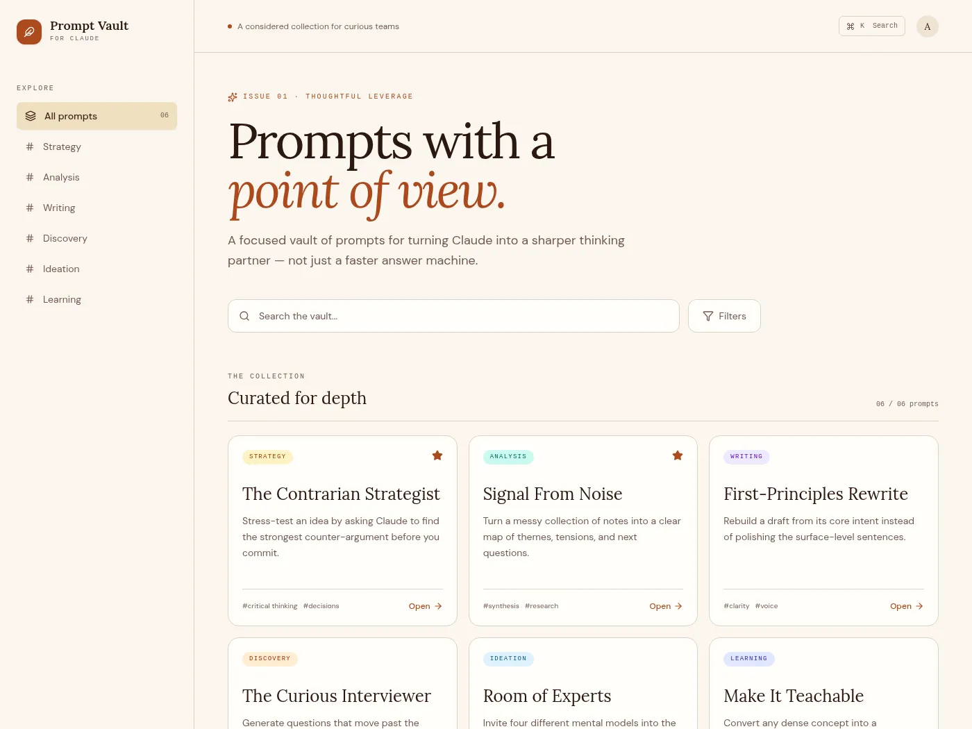Claude Prompt Vault