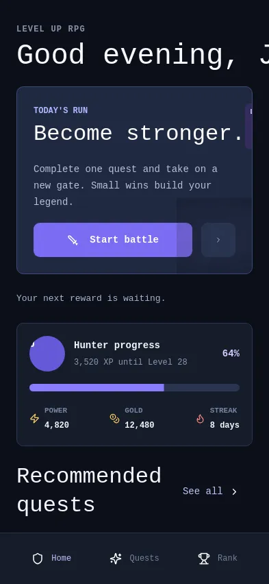 Level Up RPG Quest