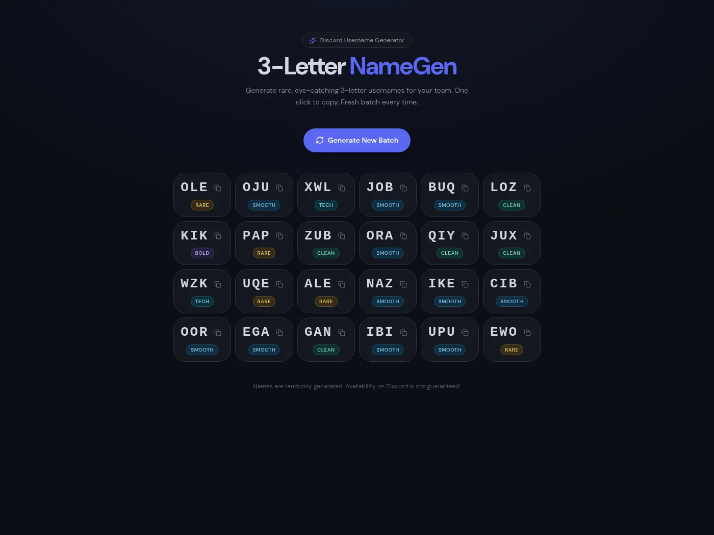 Discord 3-Letter NameGen