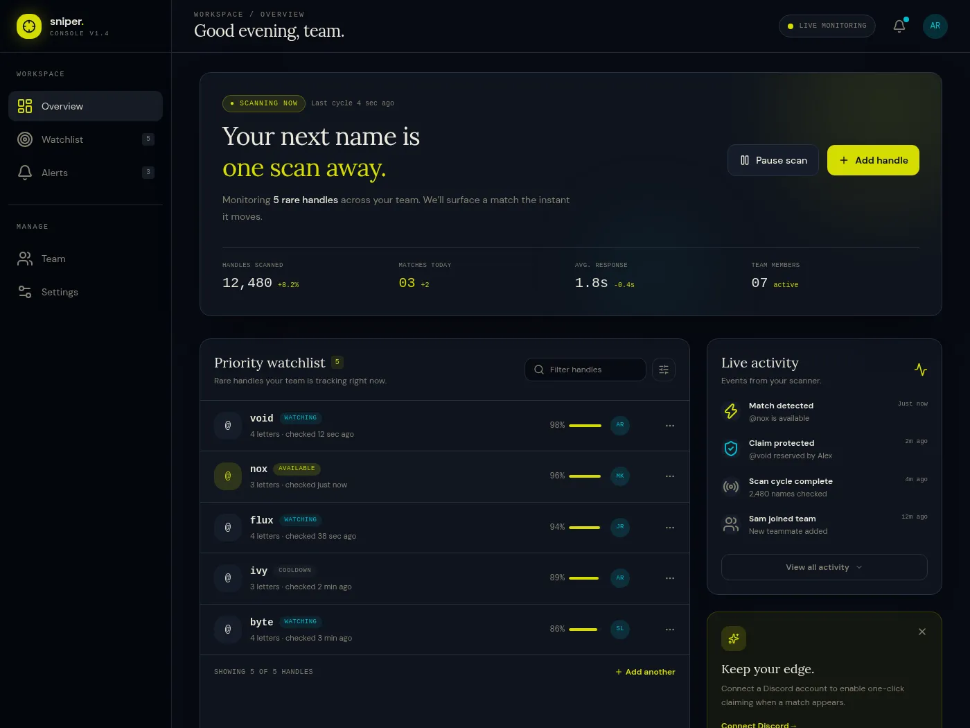 Discord Name Sniper