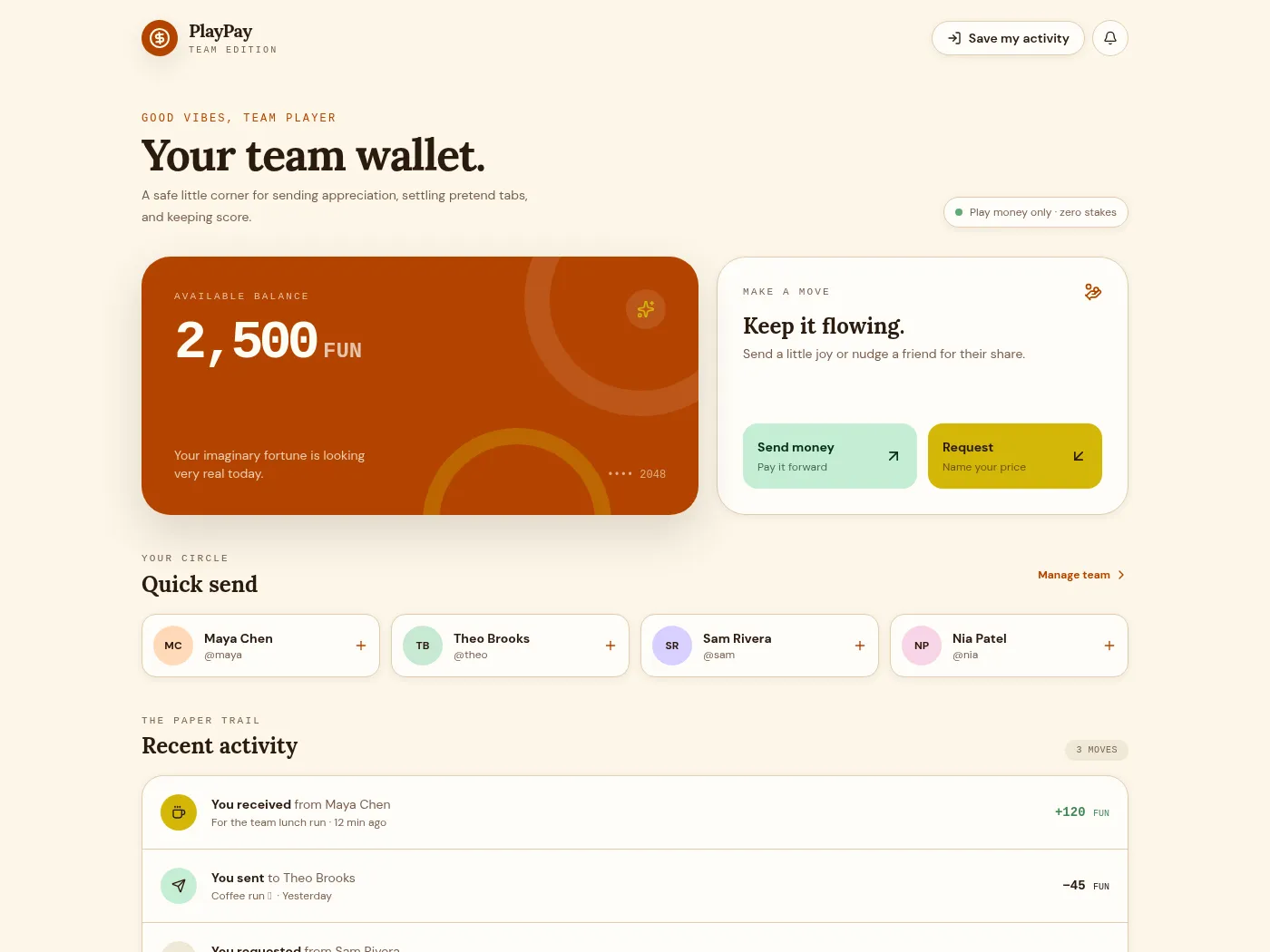PlayPay Simulator