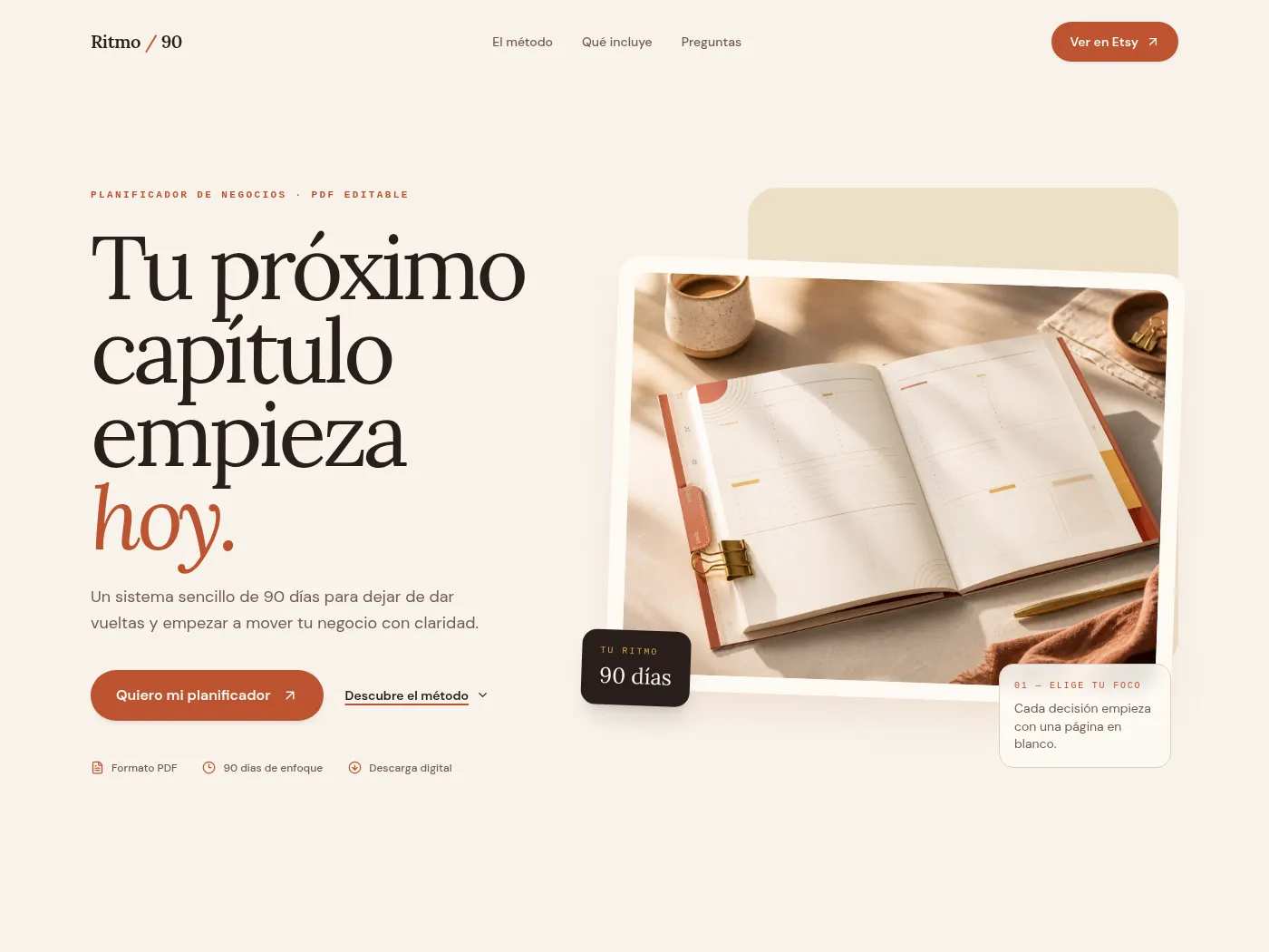 Etsy Planner Landing