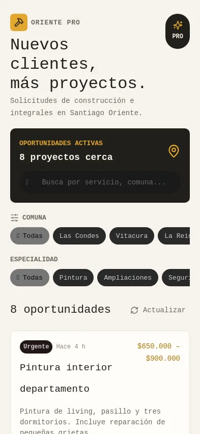 Oriente Construcción App