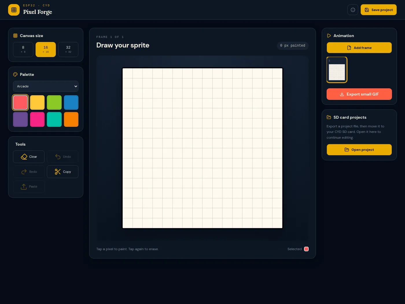 ESP32 Pixel Art Studio