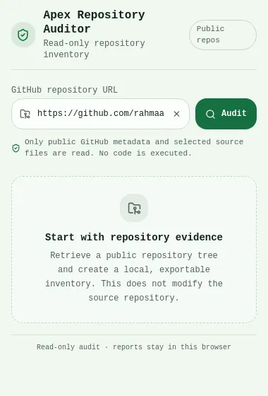 Apex Repository Audit Agent