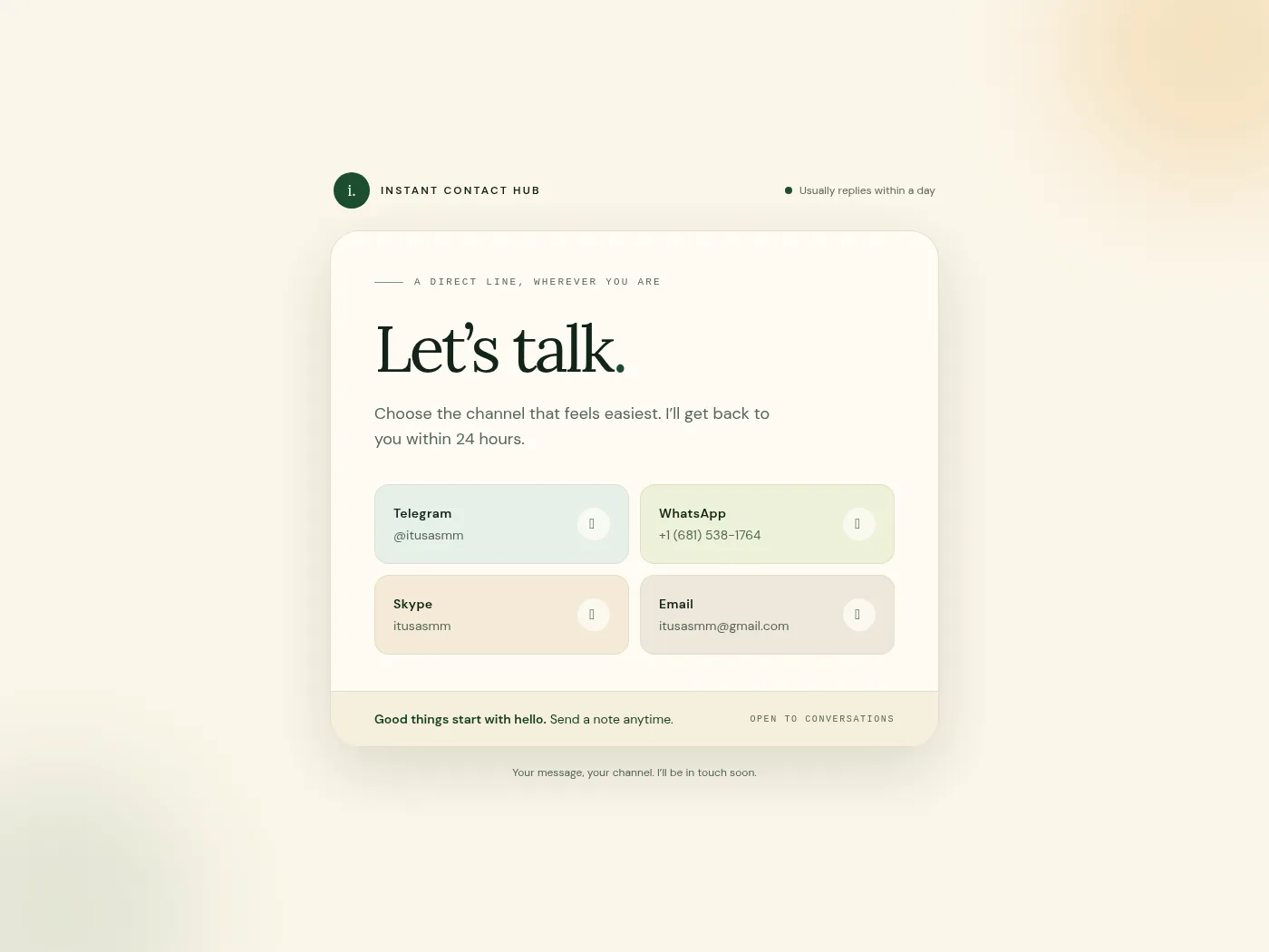 Instant Contact Hub