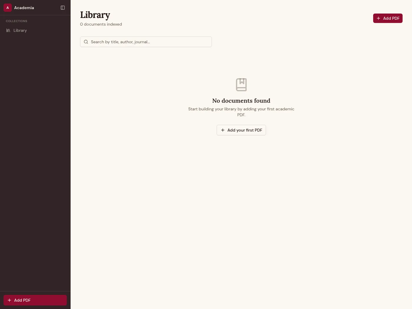 Academic PDF Library Manager