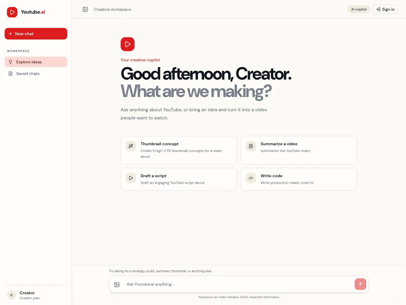YouTube.ai Chatbot