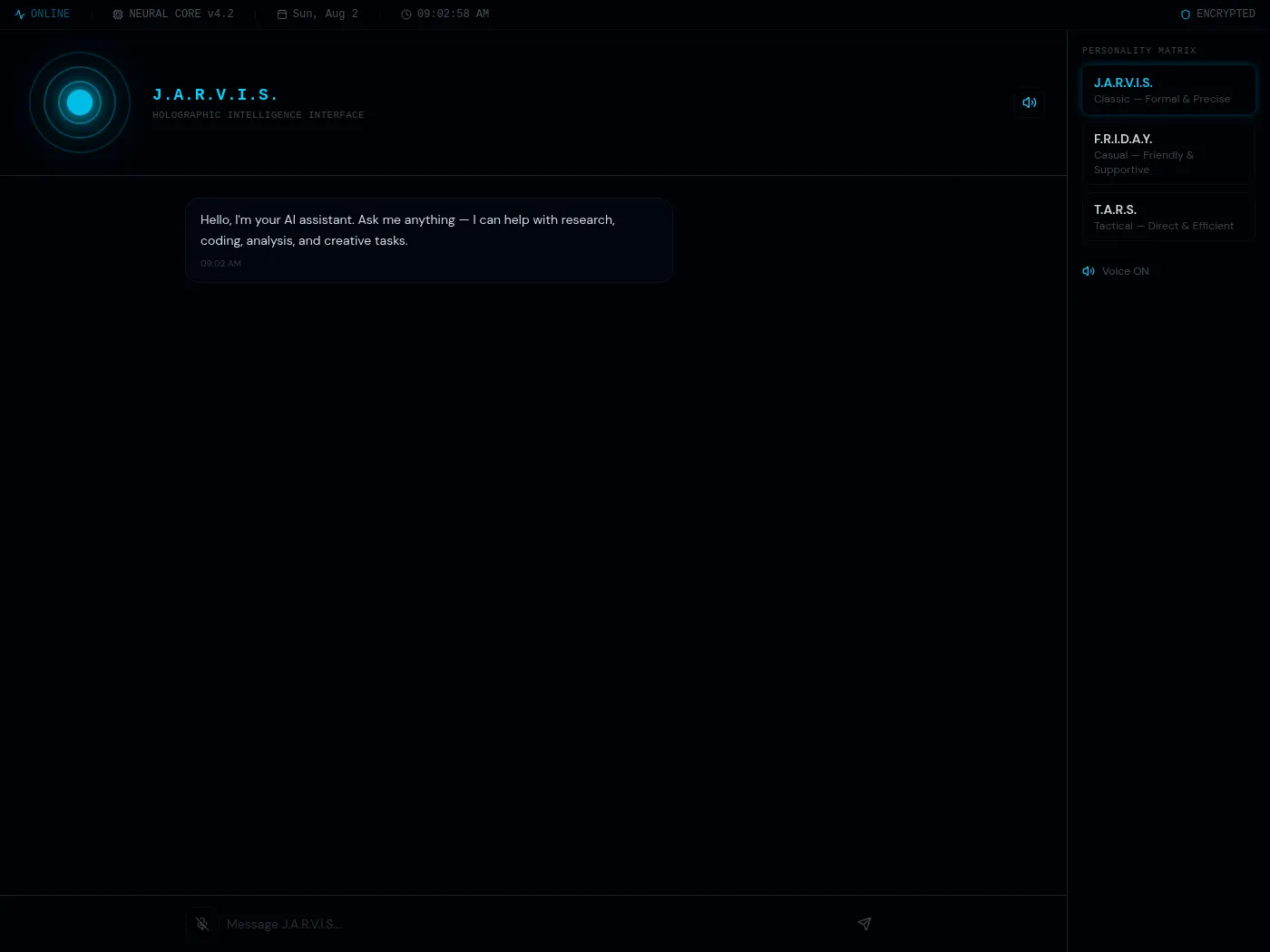 Neon Jarvis AI Assistant