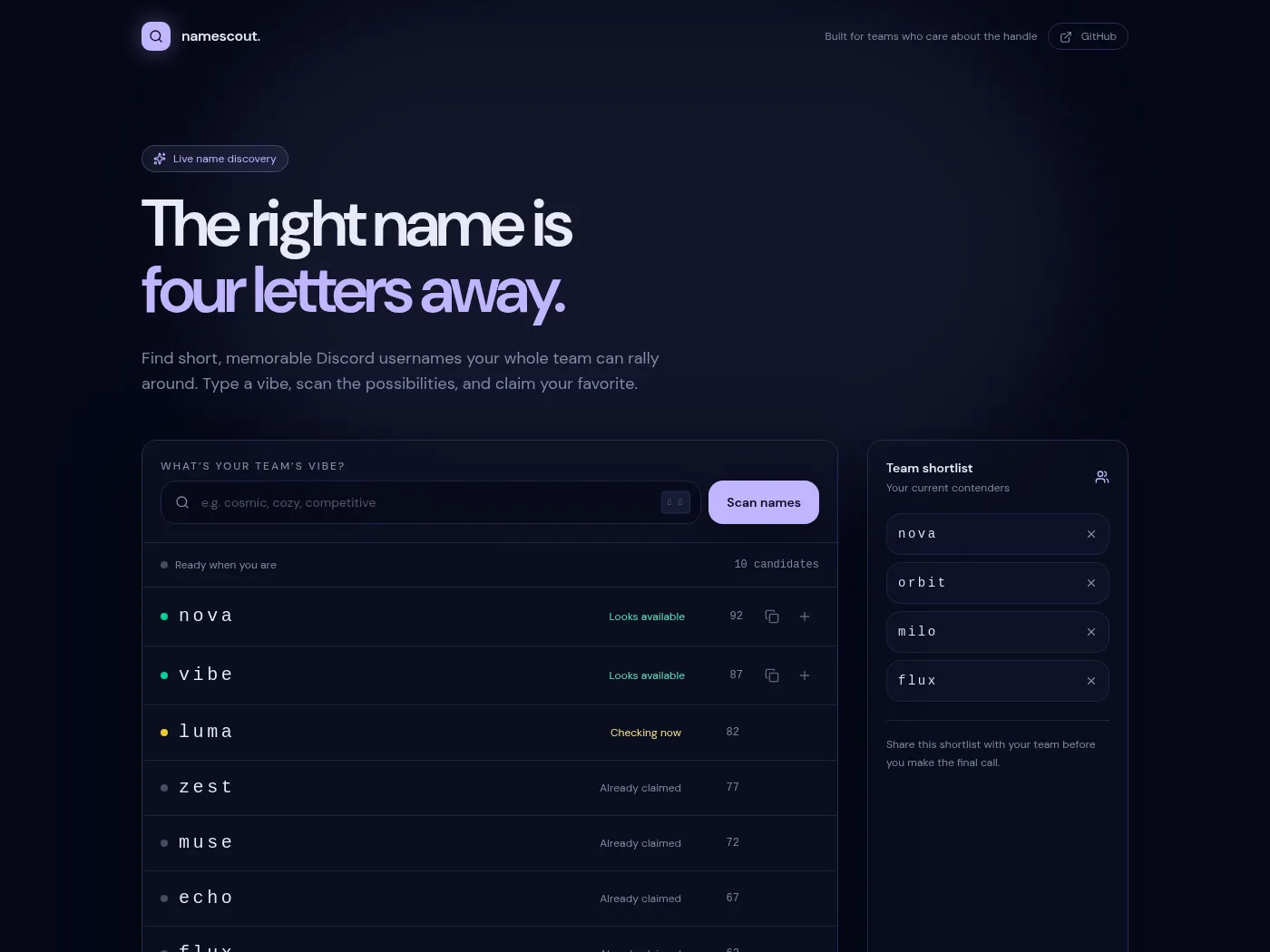 Discord Name Finder