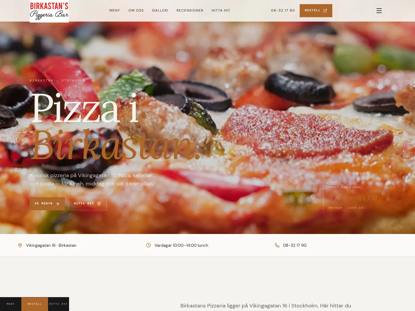 Birkastans Pizzeria Redesign