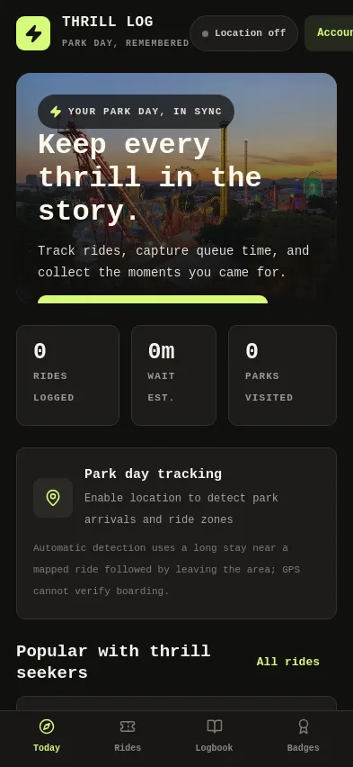 Thrill Tracker App