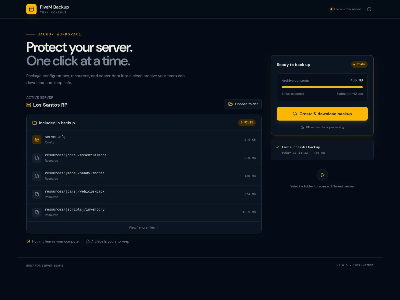 FiveM One-Click Backup