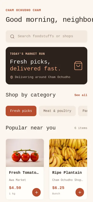 Cham Food Delivery App