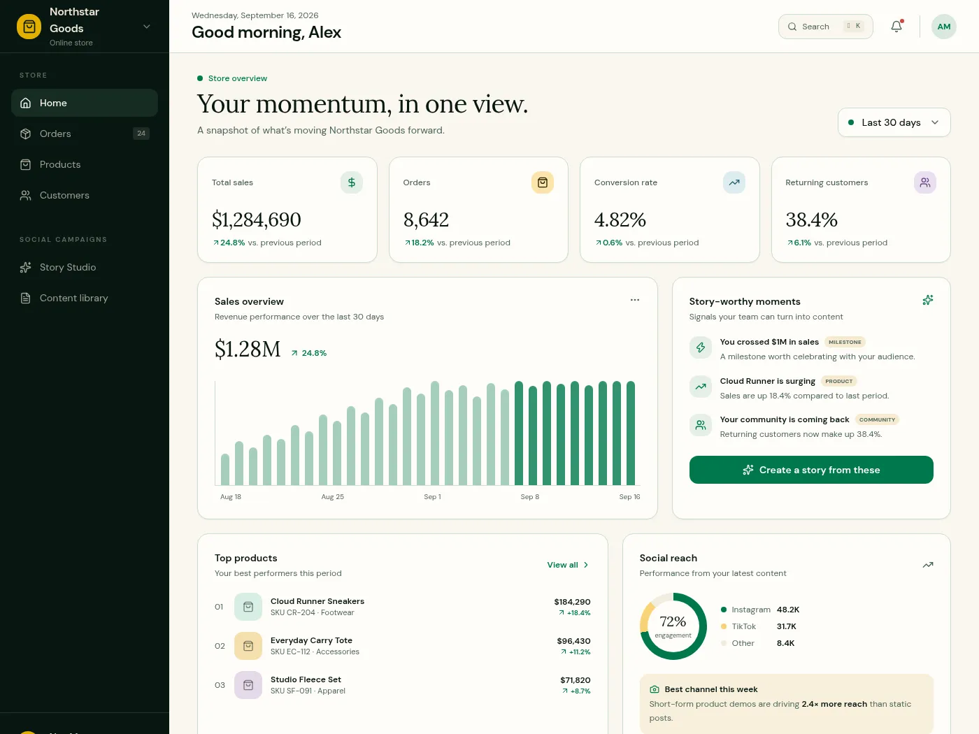 Shopify Story Simulator
