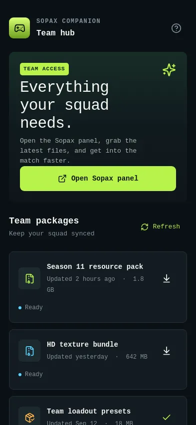 Sopax Mobile Companion