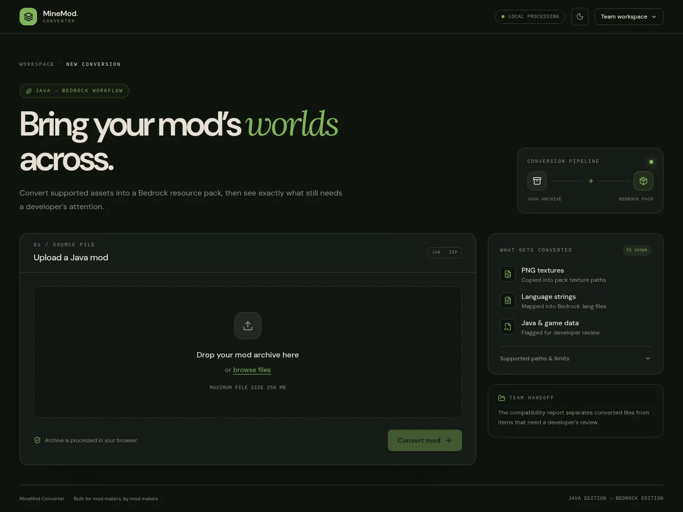 MineMod Converter