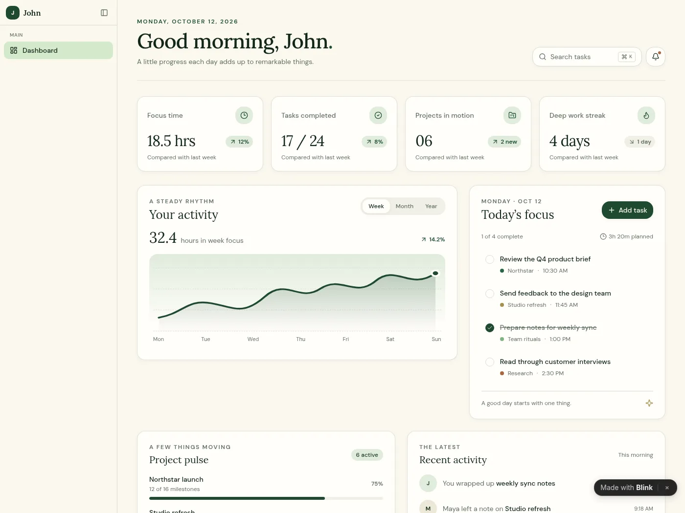 John Modern Dashboard
