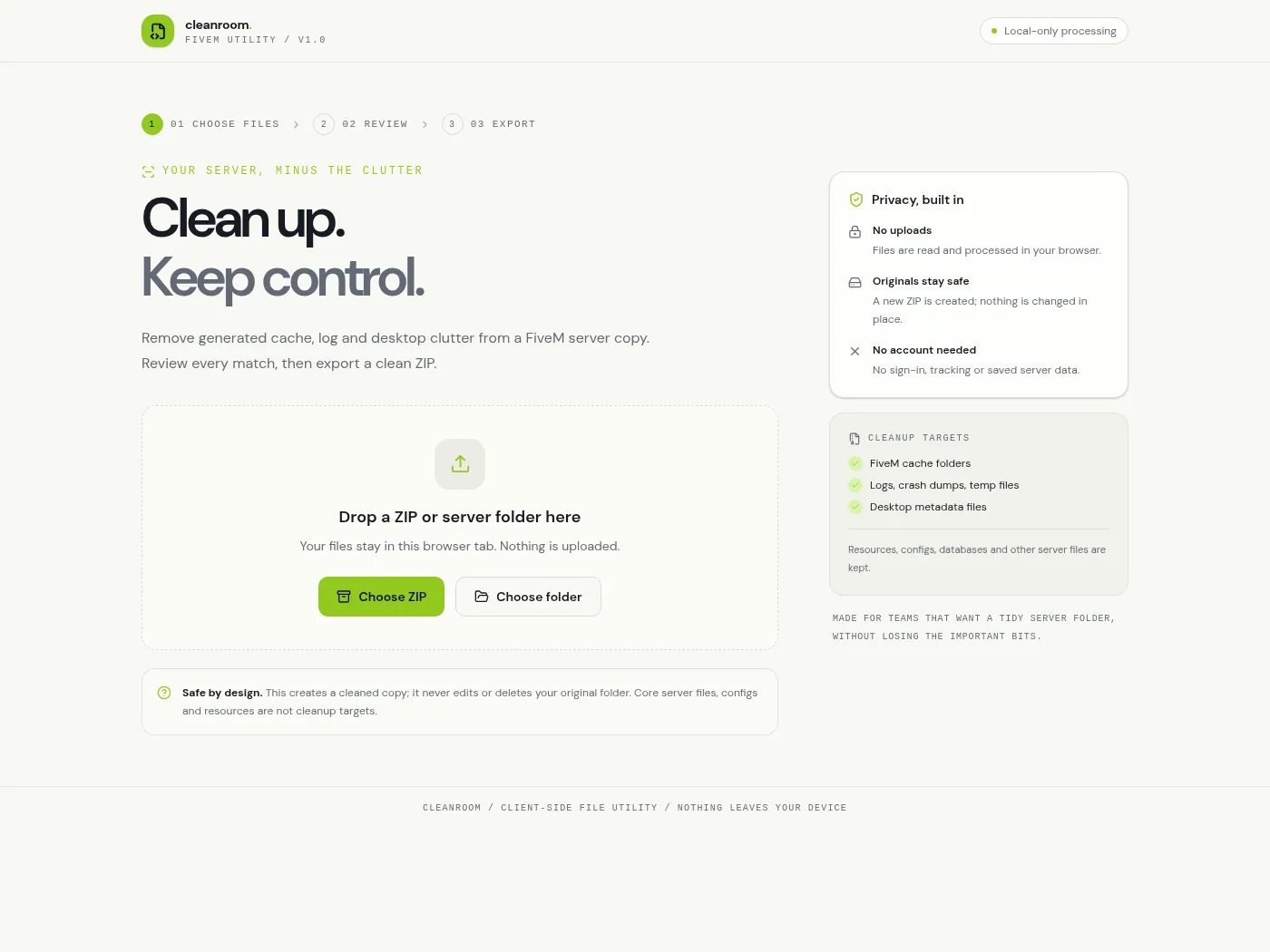One-Click FiveM Server Cleaner