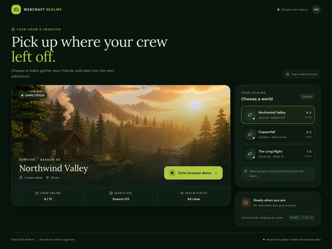 WebCraft Realms