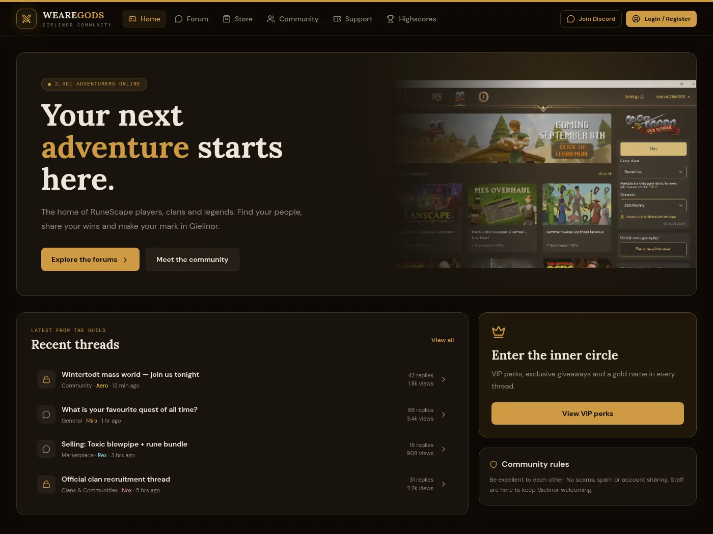 WeAreGods RuneScape Forum