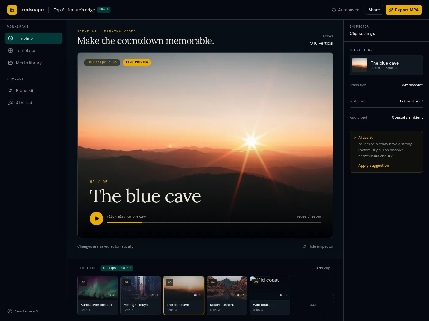 Tredscape Countdown Editor