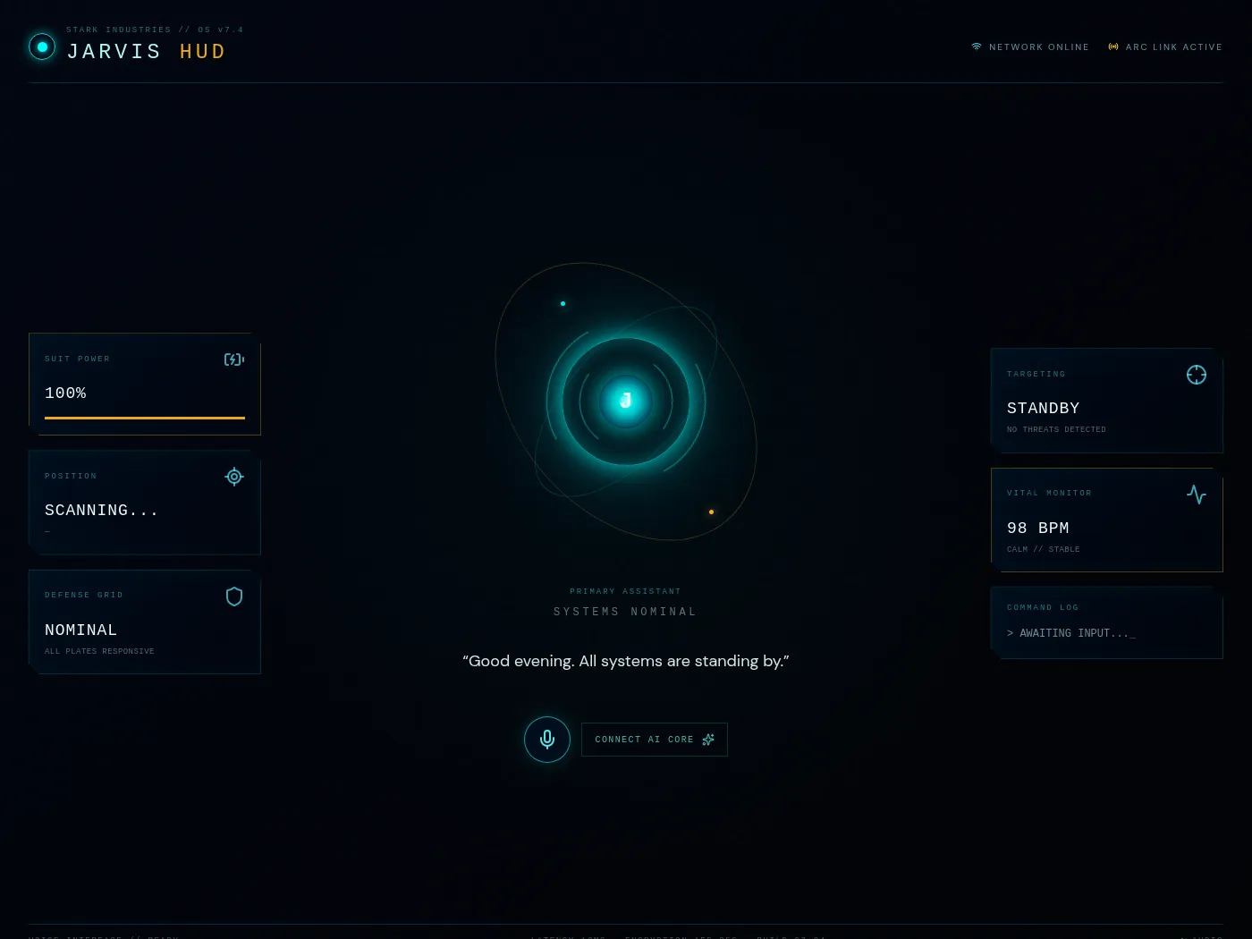 Jarvis HUD Experience