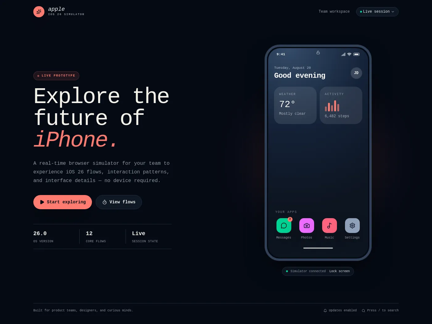 iOS 26 Web Simulator