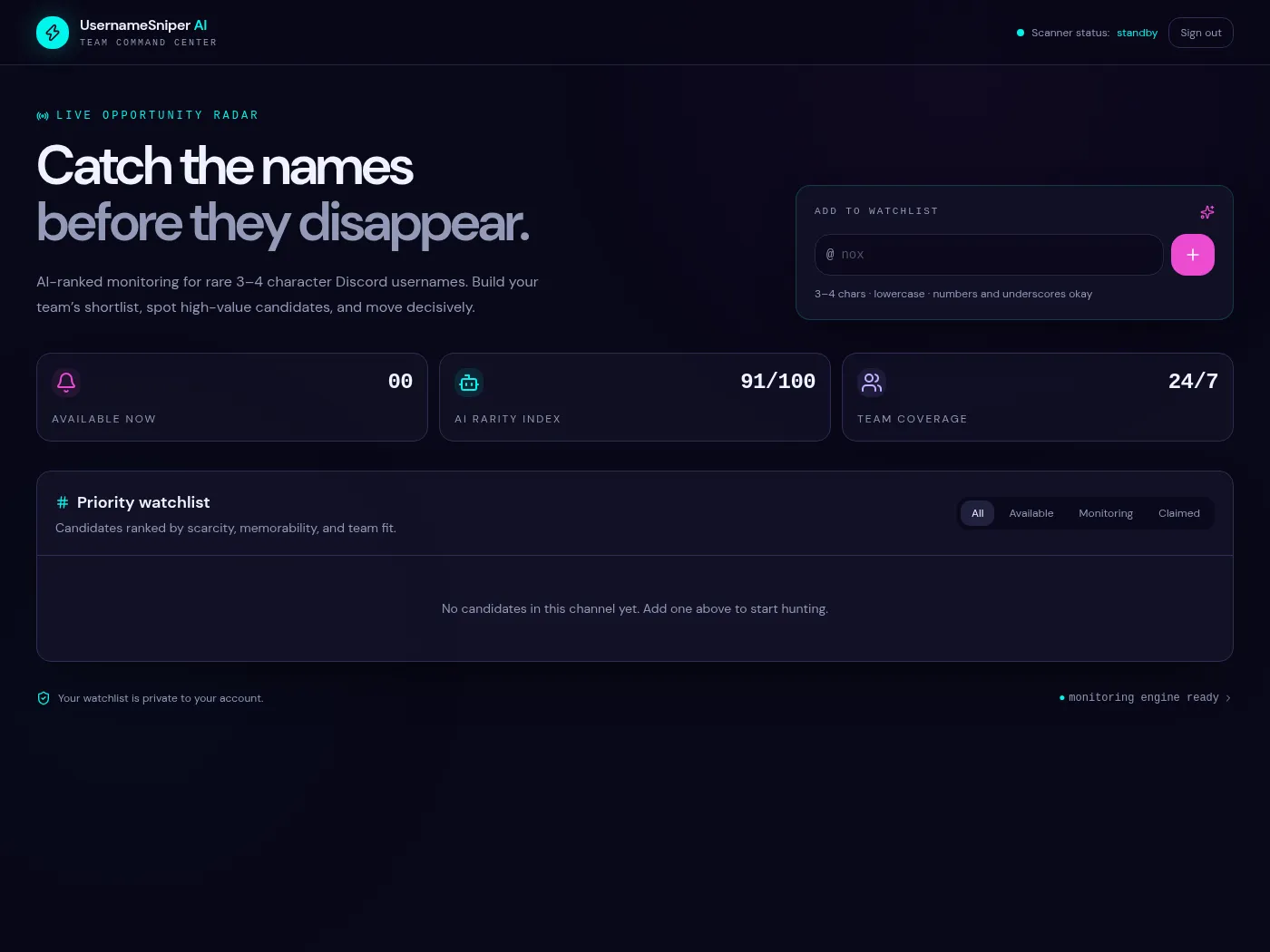UsernameSniper AI