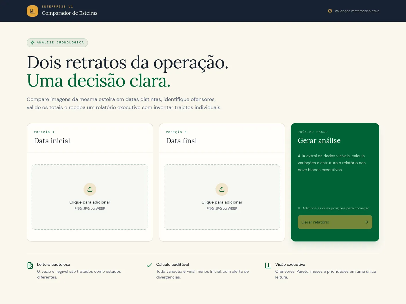 Comparador de Esteiras Enterprise