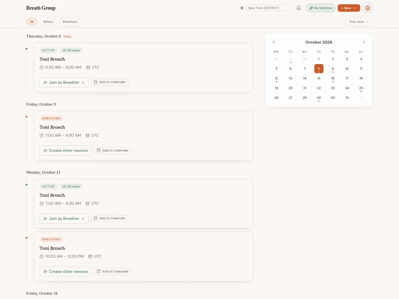 Breath Group Scheduler