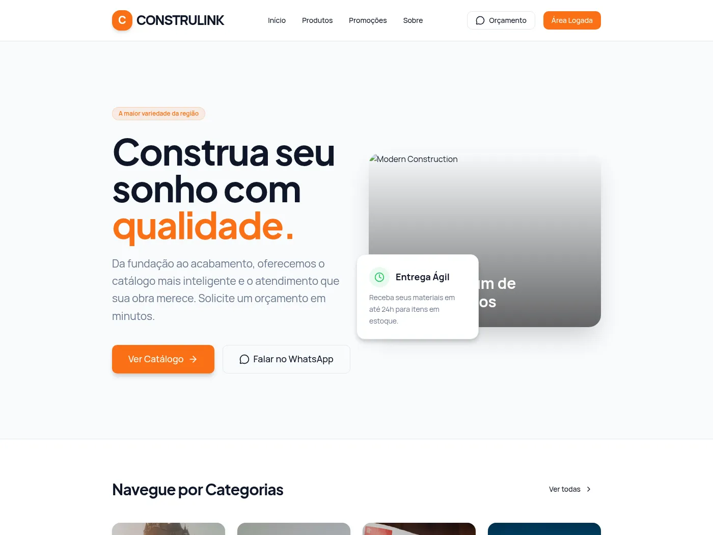 Construlink Plataforma Vendas